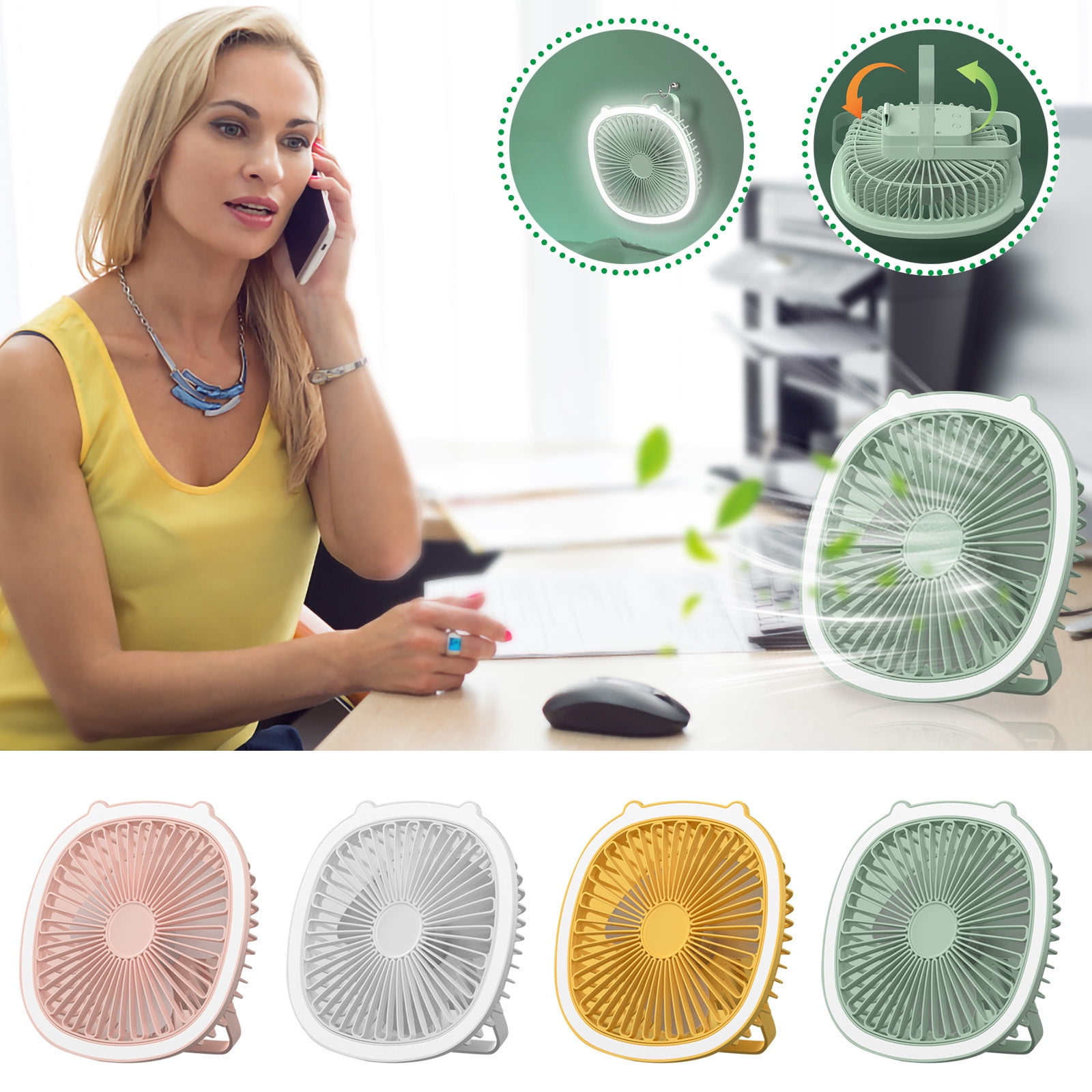 maxiaoxia Charging Desktop Small Fan Dormitory Fan Wall-Mounted Small ...