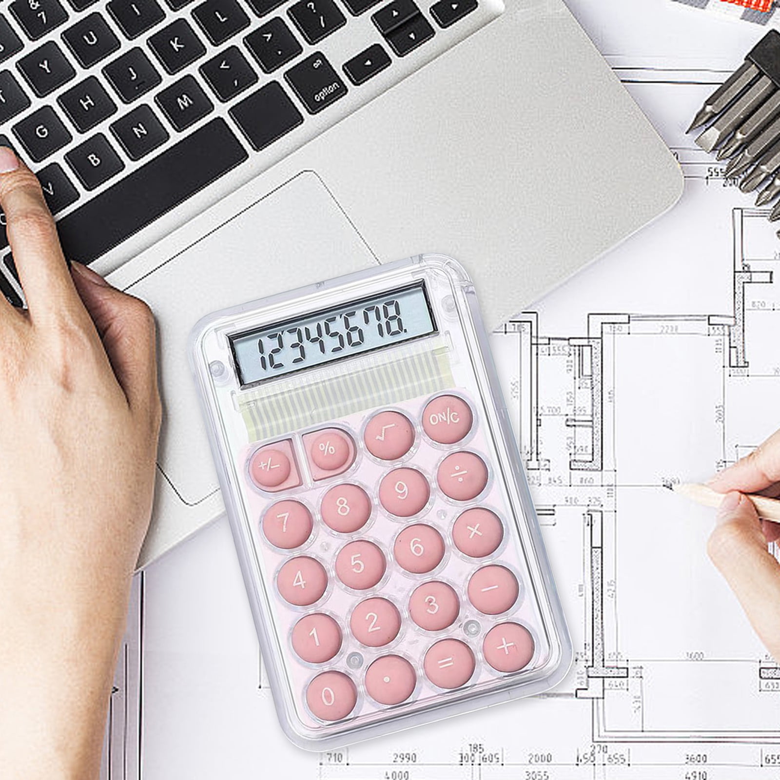 maxiaoxia Cute Transparent Calculator Students 8 Digit Standard ...