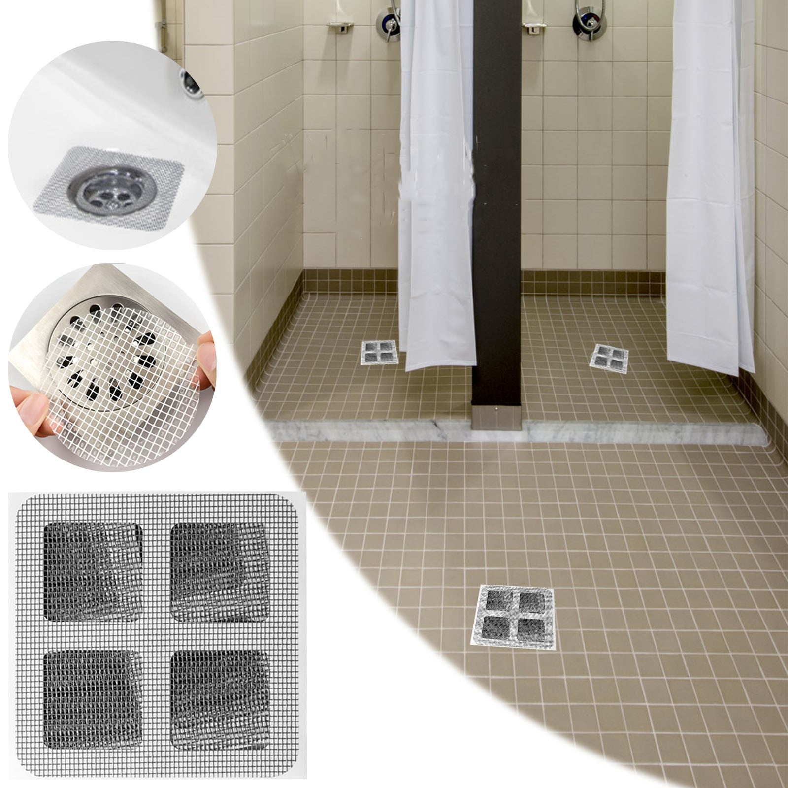 maxiaoxia Disposable Hair Drain Stickers, Shower Floor Drain Stickers ...
