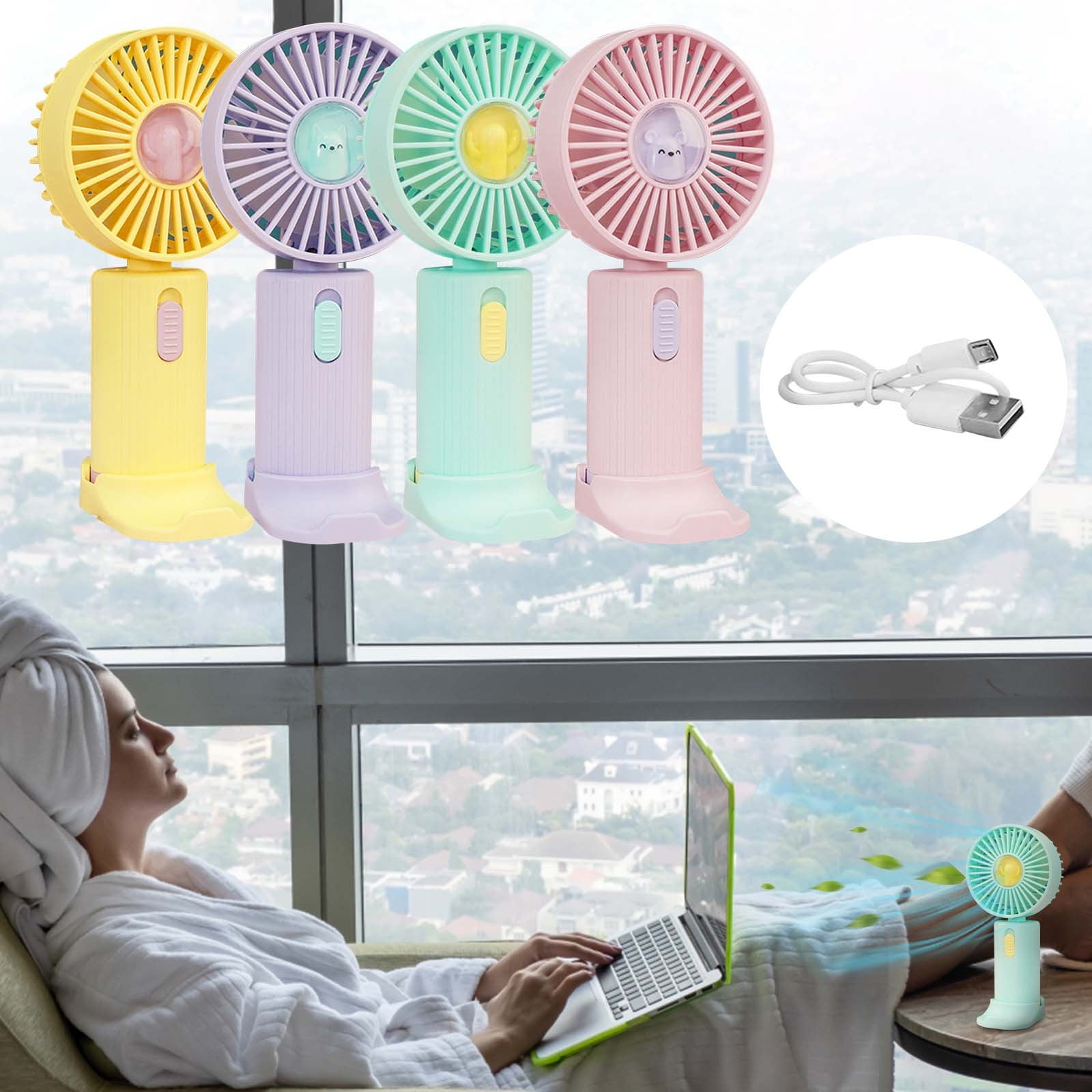 maxiaoxia Mini Portable Small Fan Quiet Rechargeable Office Desktop Fan ...