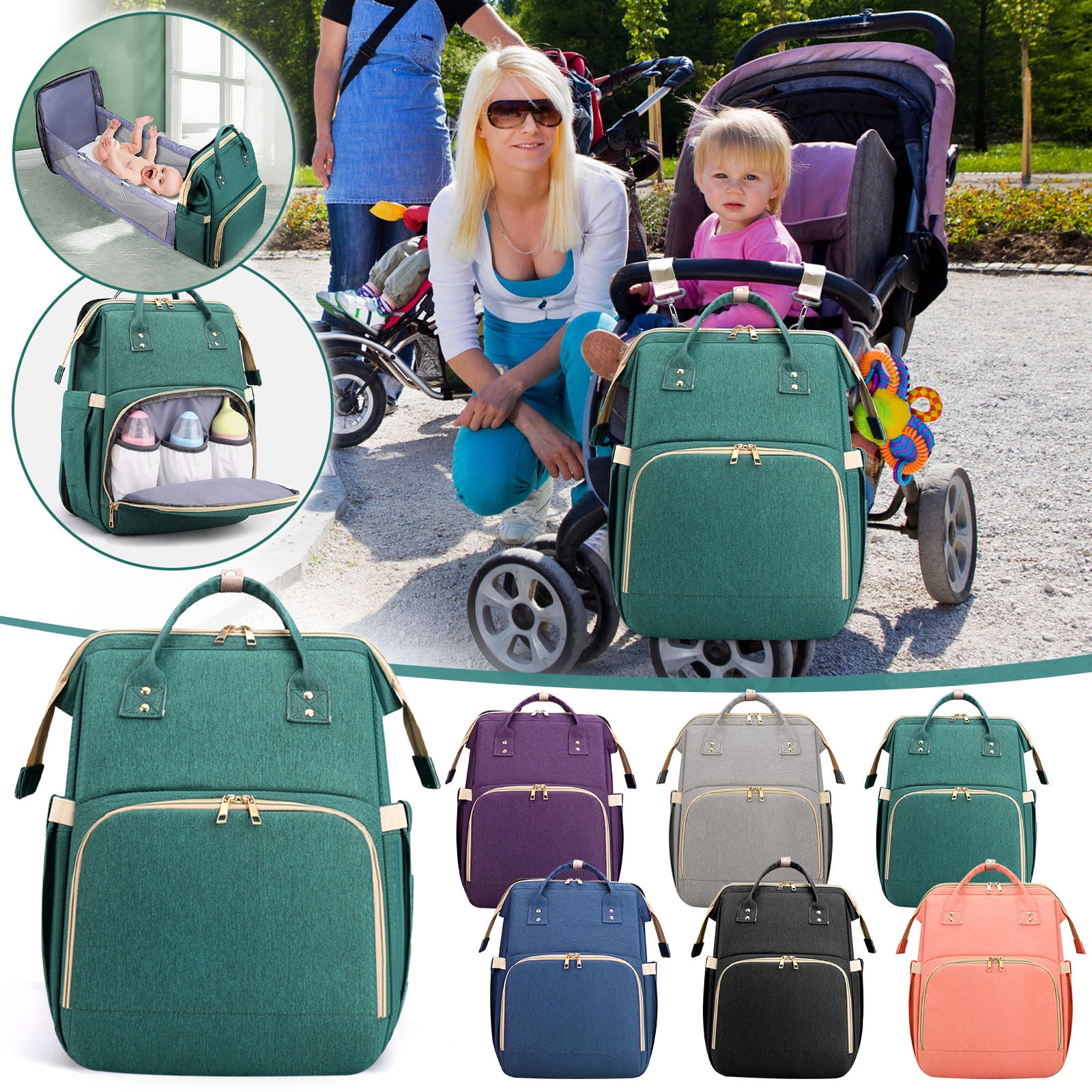 maxiaoxia Portable Folding Crib Mummy Bag Multi-functional Bed Mother ...