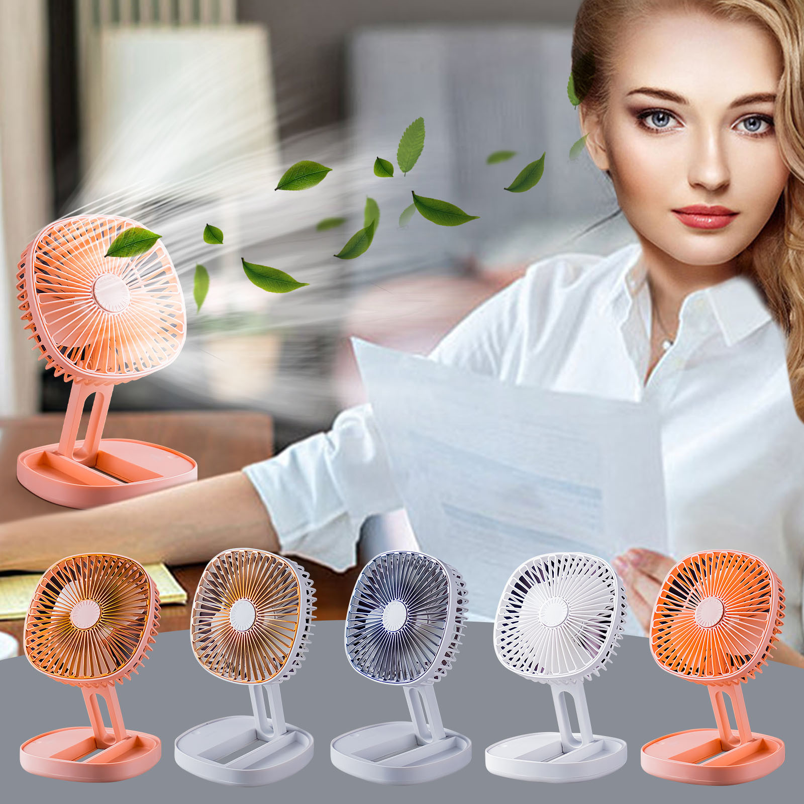 maxiaoxia Portable Small Fan Quiet Rechargeable Office Desktop Fan ...