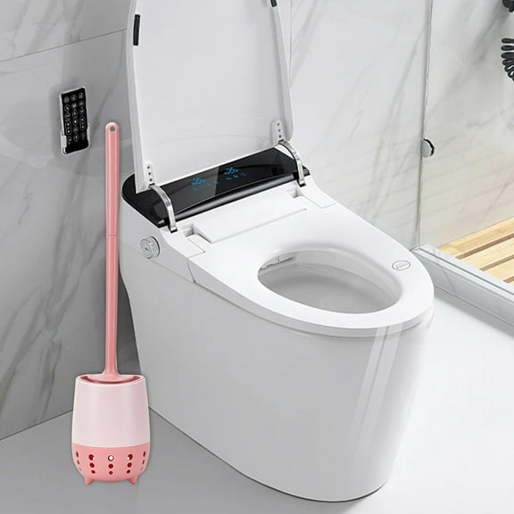 karymi Toilet Brush Set with Disposable Heads and Built in Cleaner Long ...
