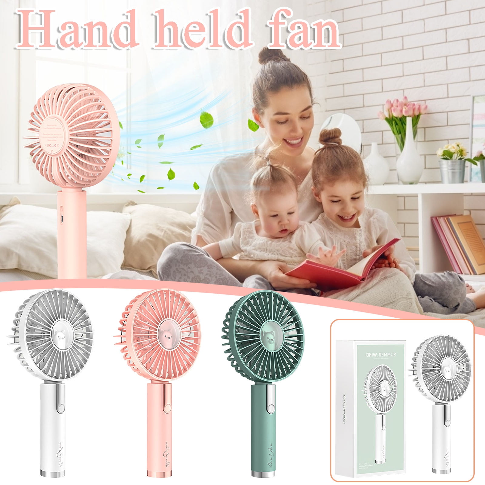 maxiaoxia Usb Handheld Fan Rechargeable Handheld Portable Small ...
