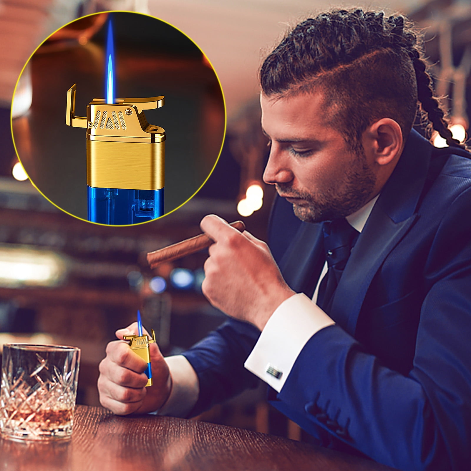 maxiaoxia Vintage Torch Lighter Windproof Butane Lighter Torch Lighters ...