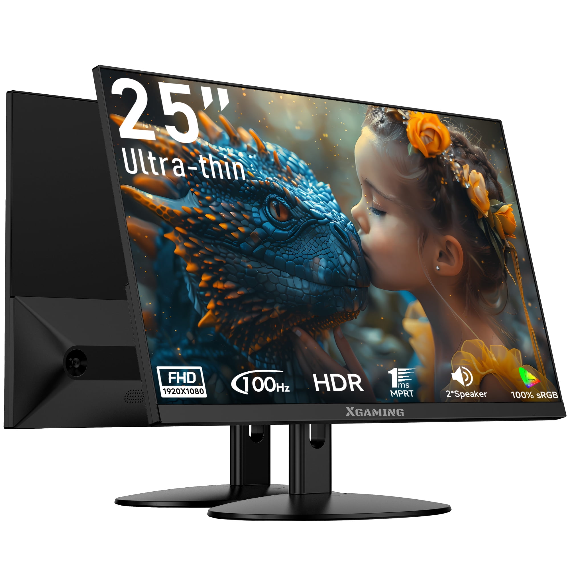 mayceyee 25" Ultra Thin 100Hz Gaming Monitor, 1ms MPRT, Freesync,Built ...