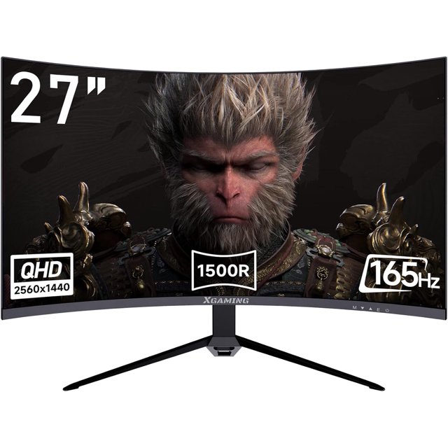 "mayceyee 27"" 165Hz Curved 2K Gaming Monitor, 1ms FreeSync, Backlight ...