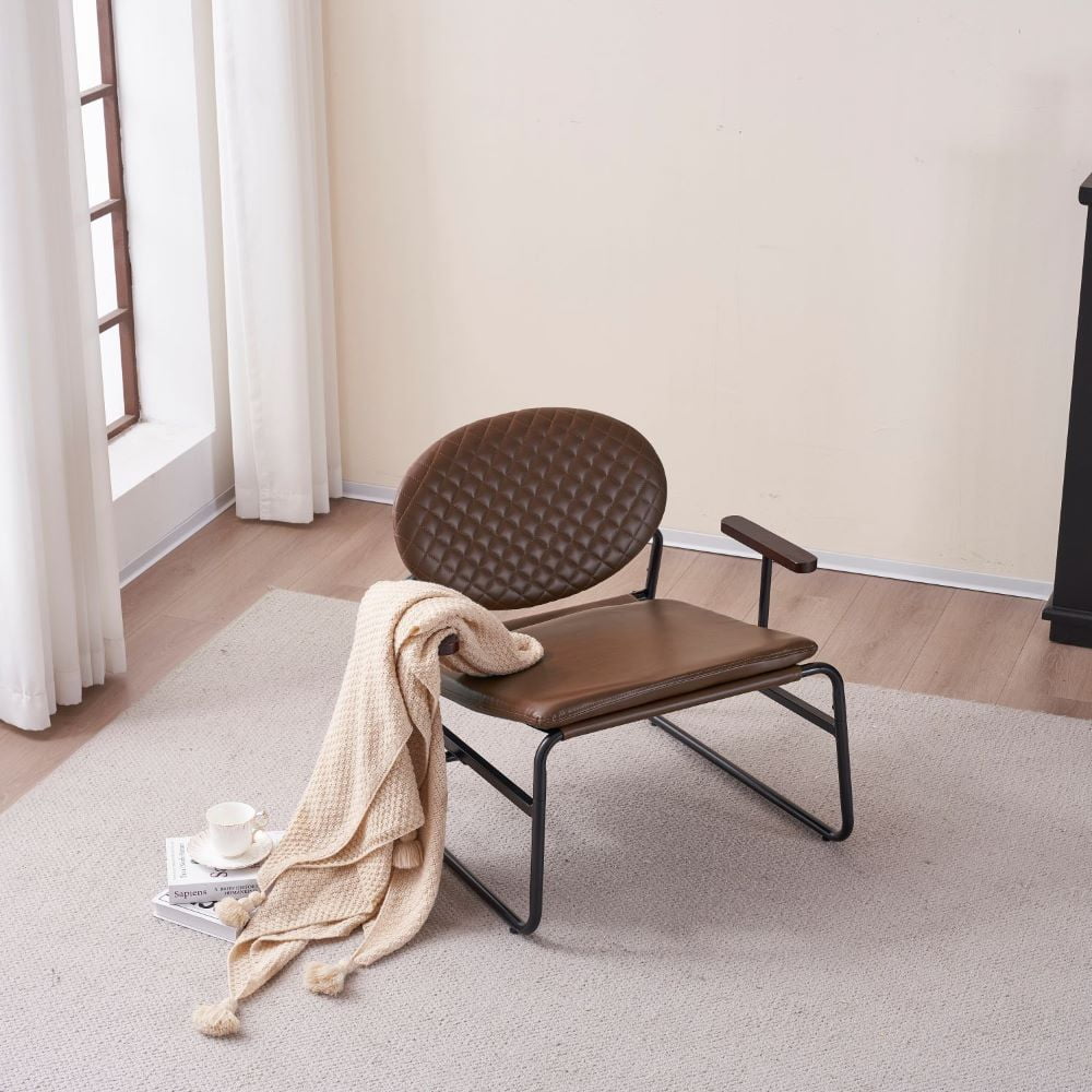 mayceyee Oval Modern Accent Chair, Upholstered Oval Chair with Soft ...