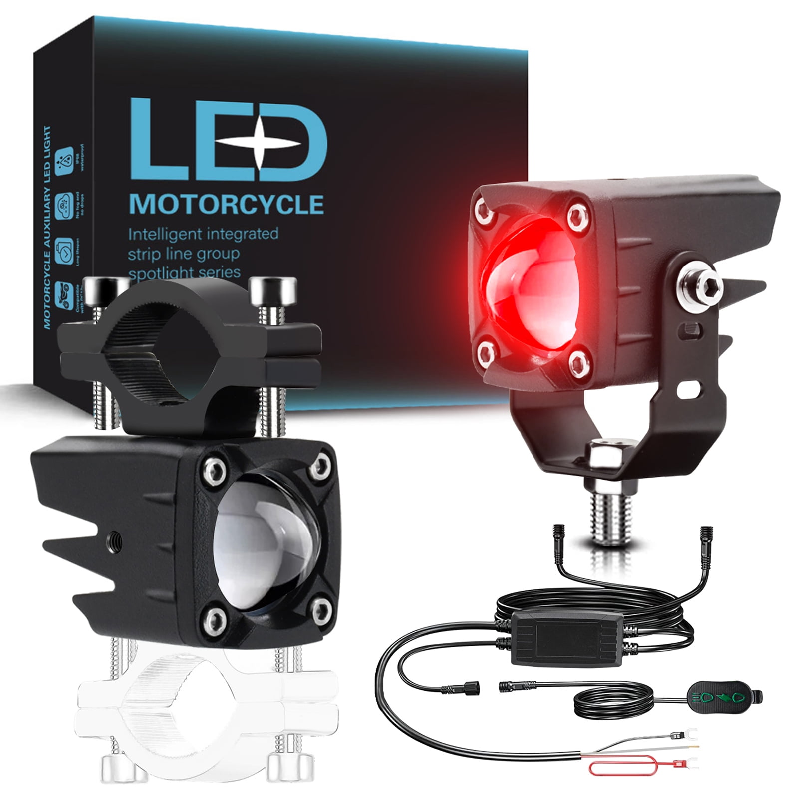 maytalsoy Motorcycle LED Driving Lights/Fog Lights Motorcycle Spotlight ...