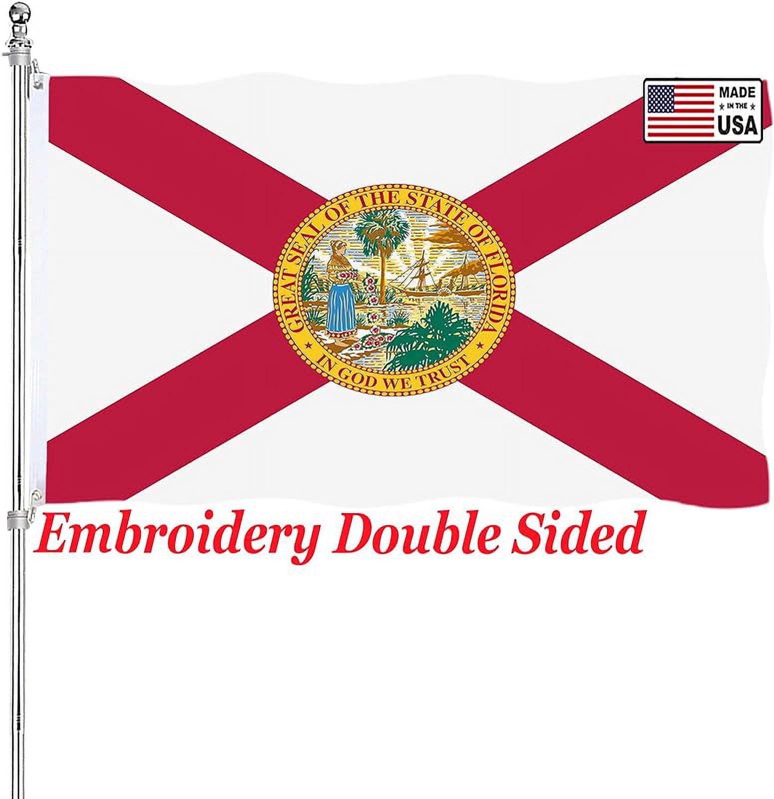 mbroidered Florida Flag 3x5 Double Sided Outdoor State Flags Heavy Duty ...
