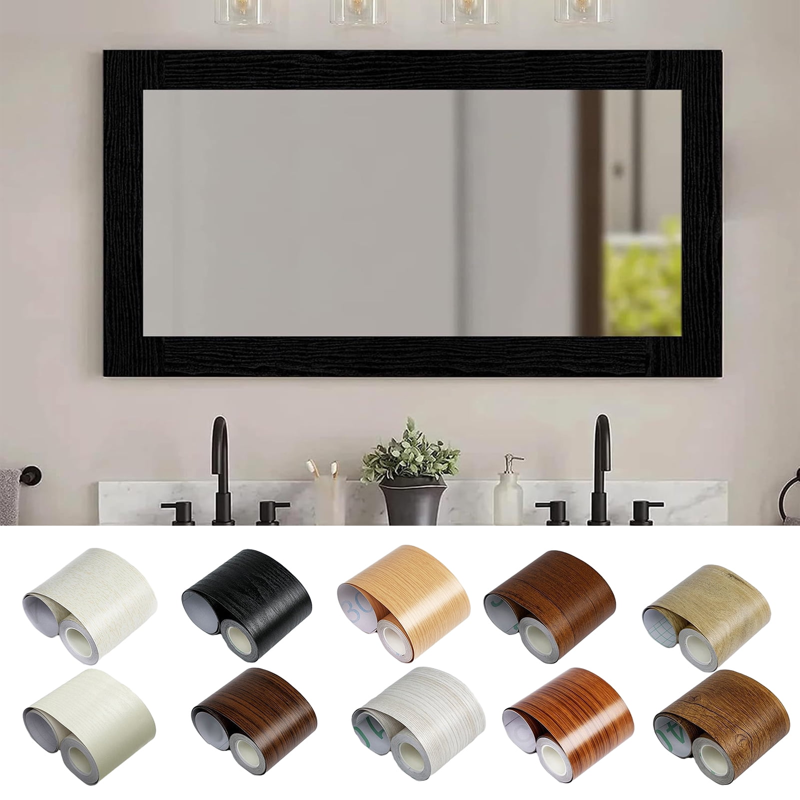mdesiwst 32.8FT Wood Grain Wallpaper Border Peel And Stick PVC Border ...