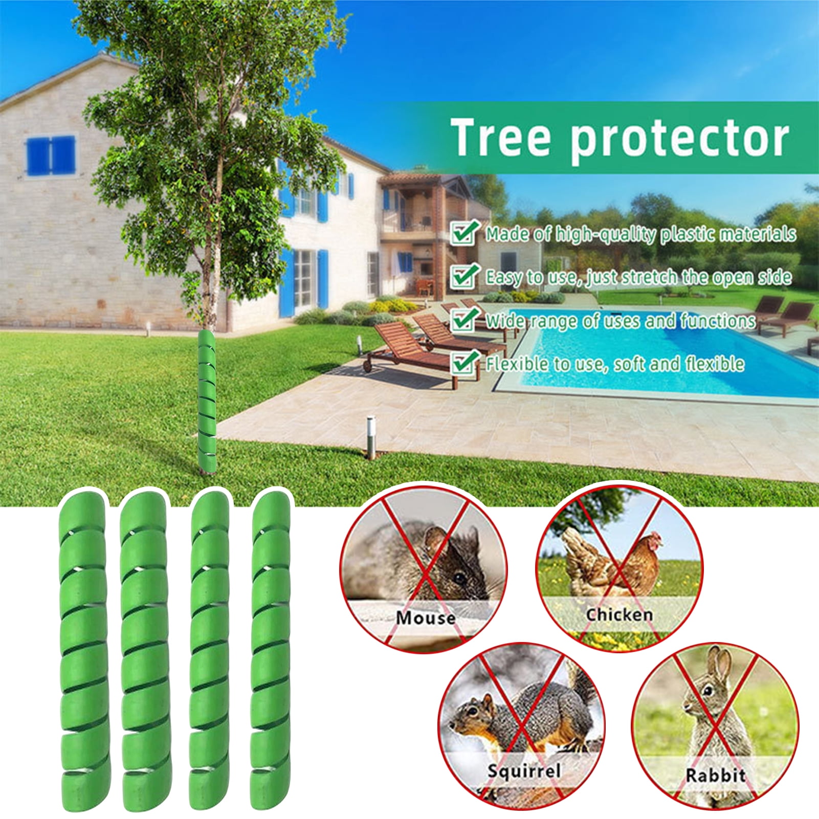 mdesiwst 4Pcs Tree Trunk Protector Protect Saplings Plants from Deer ...