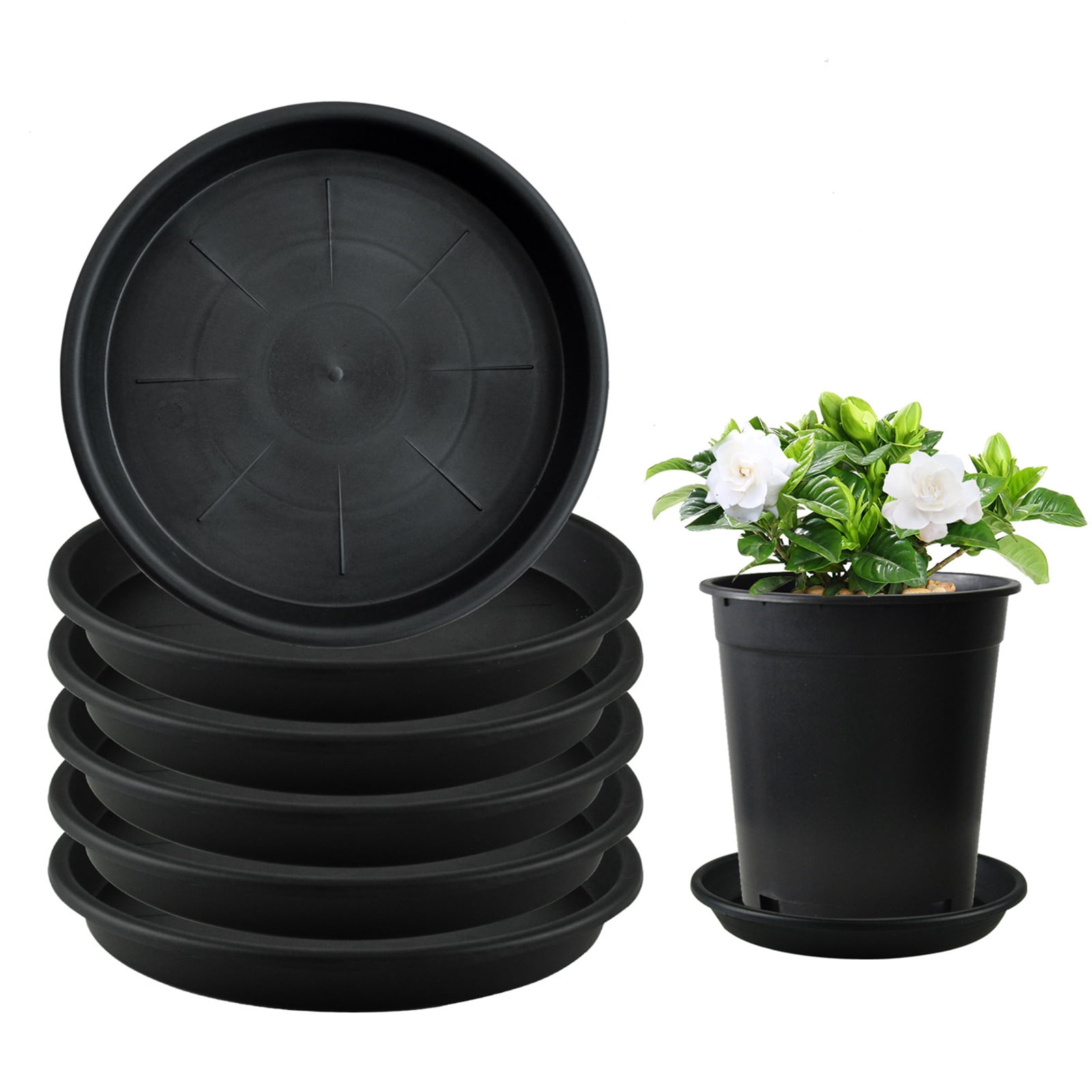 mdesiwst 5Pcs Heavy Duty Plastic Plant Saucer Tray Flower Pot Water ...