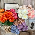 mdesiwst Artificial Rose Bouquet 7 Head Realistic Fake Flower Home ...