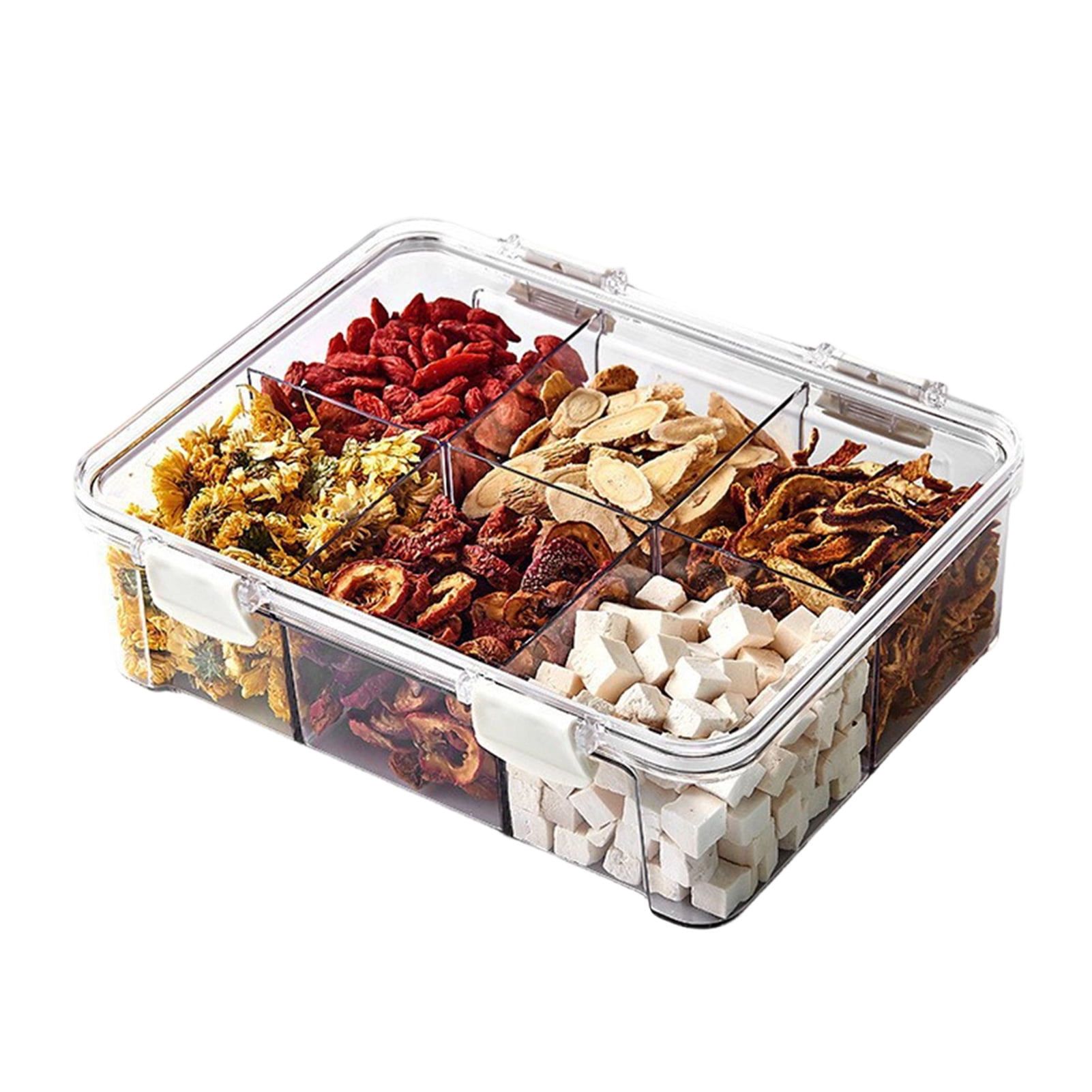 mdesiwst Sealed Storage Box Transparent Multi-Compartment Food ...