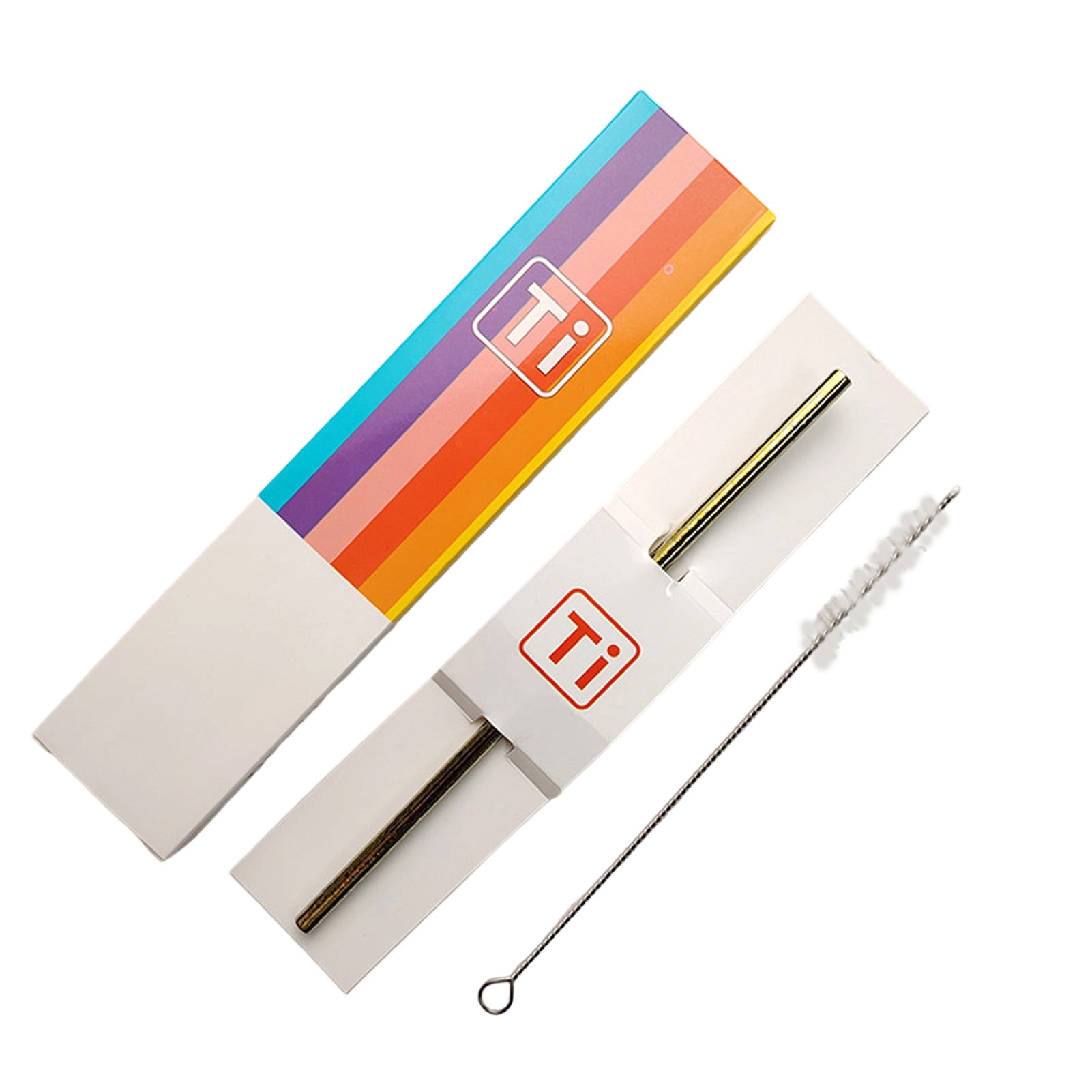 mdesiwst Stainless Steel Straw Colorful Ice Flower Design Corrosion ...