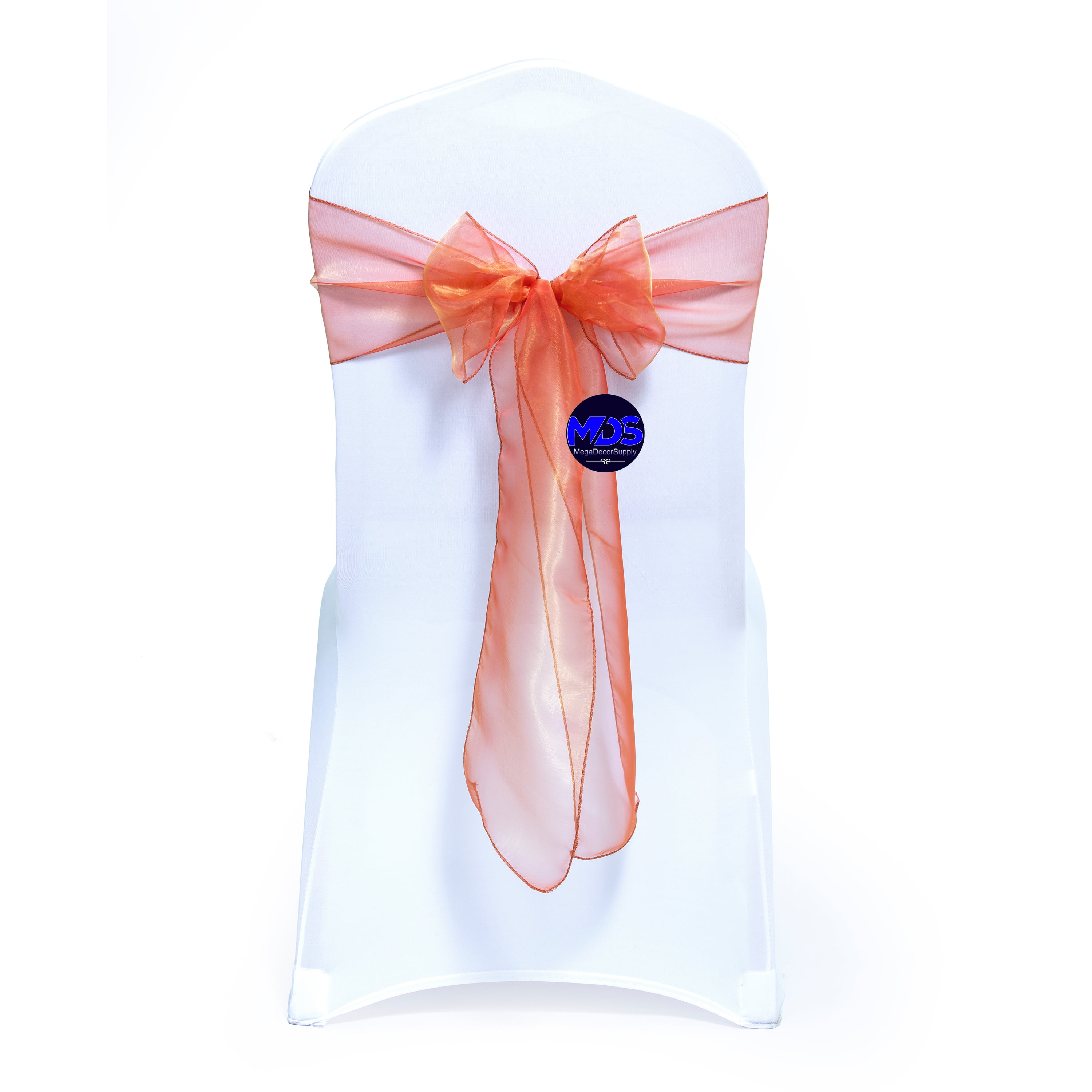 mds Pack of 50 Organza Chair Sash Bow Sashes for Wedding Decoration ...