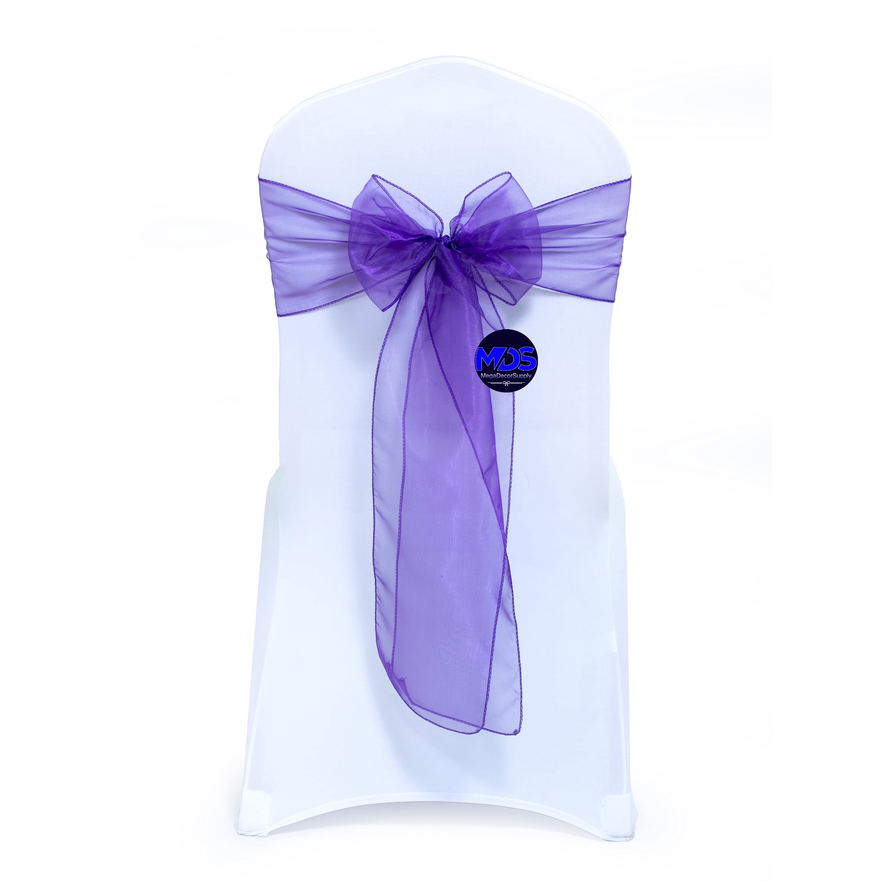 mds Pack of 50 Organza Chair Sash Bow Sashes for Wedding Decoration ...