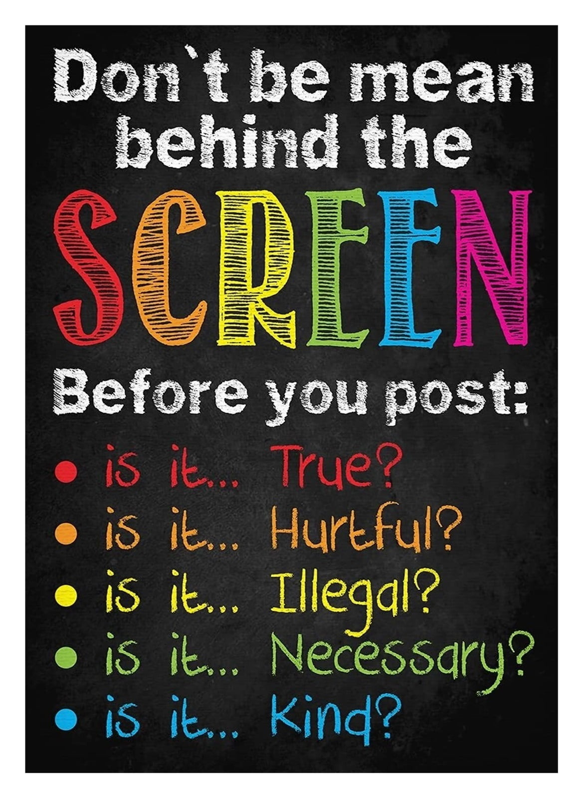 Don't be mean PC Poster Computer Science Classroom Poster, Stem Technology Education Chart ...