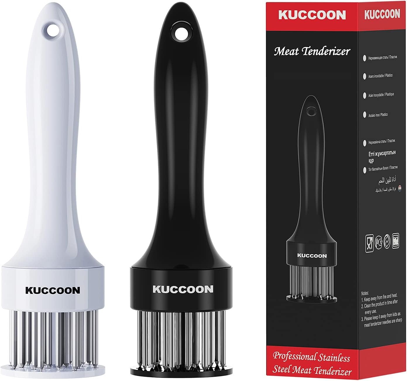 meat tenderizer tool (2-pack) stainless steel needle ultra sharp 24 ...