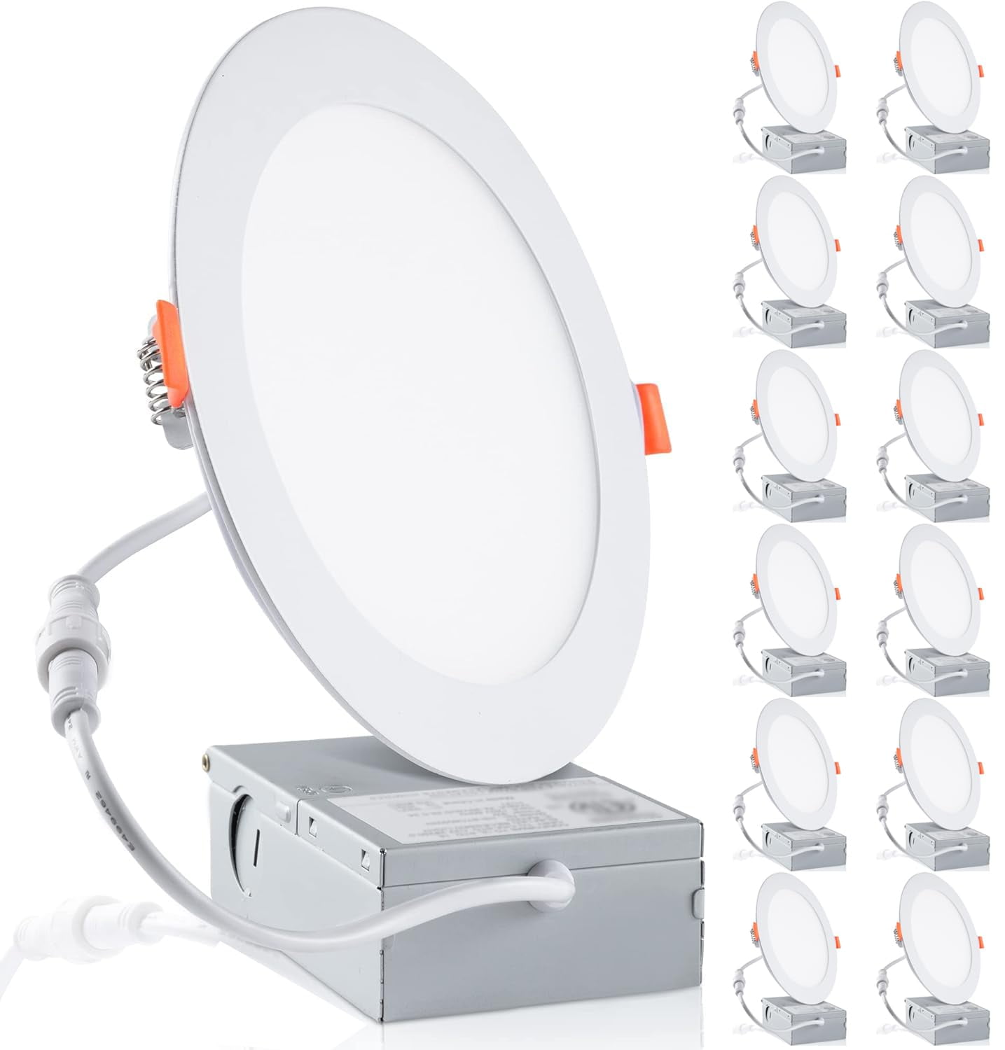 meccein 12-Pack 6 Inch LED Recessed Lights 6500K Daylight Ultra-Thin ...