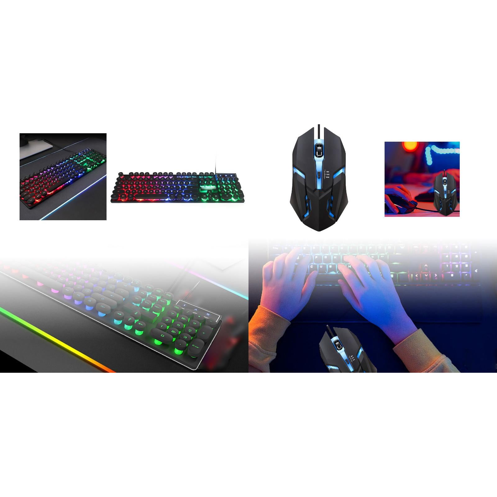 mechanical gaming keyboard Mechanical Switches gaming set USB Desktop ...