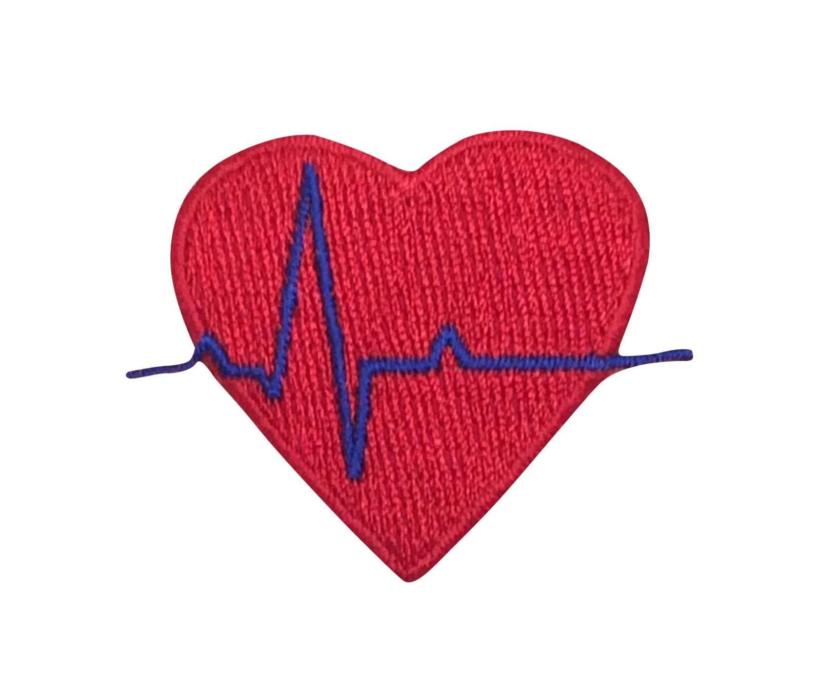 Medical Heart EKG Embroidered Iron on Patch - Walmart.com