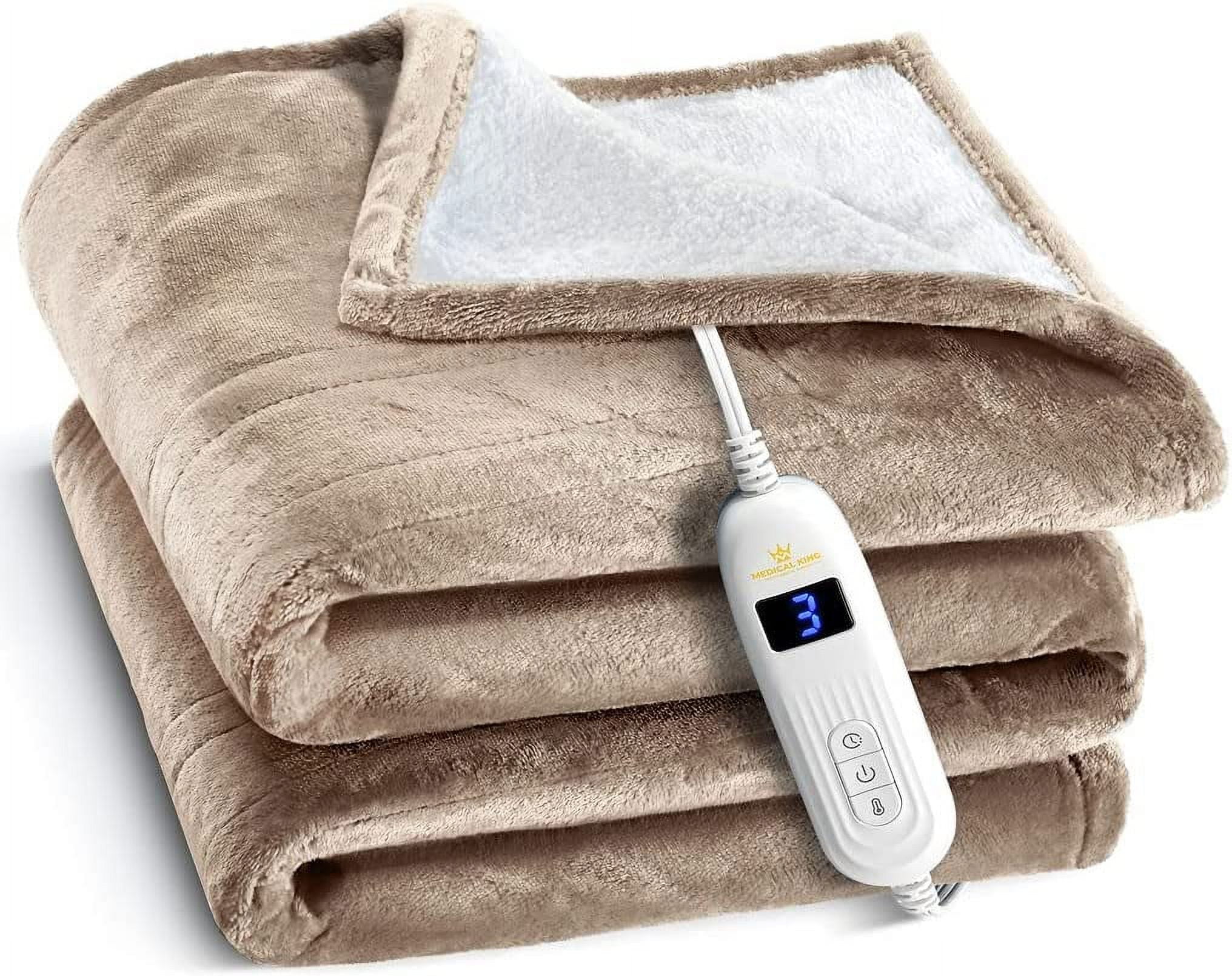 medical king Beige Flannel Electric Blanket - Walmart.com