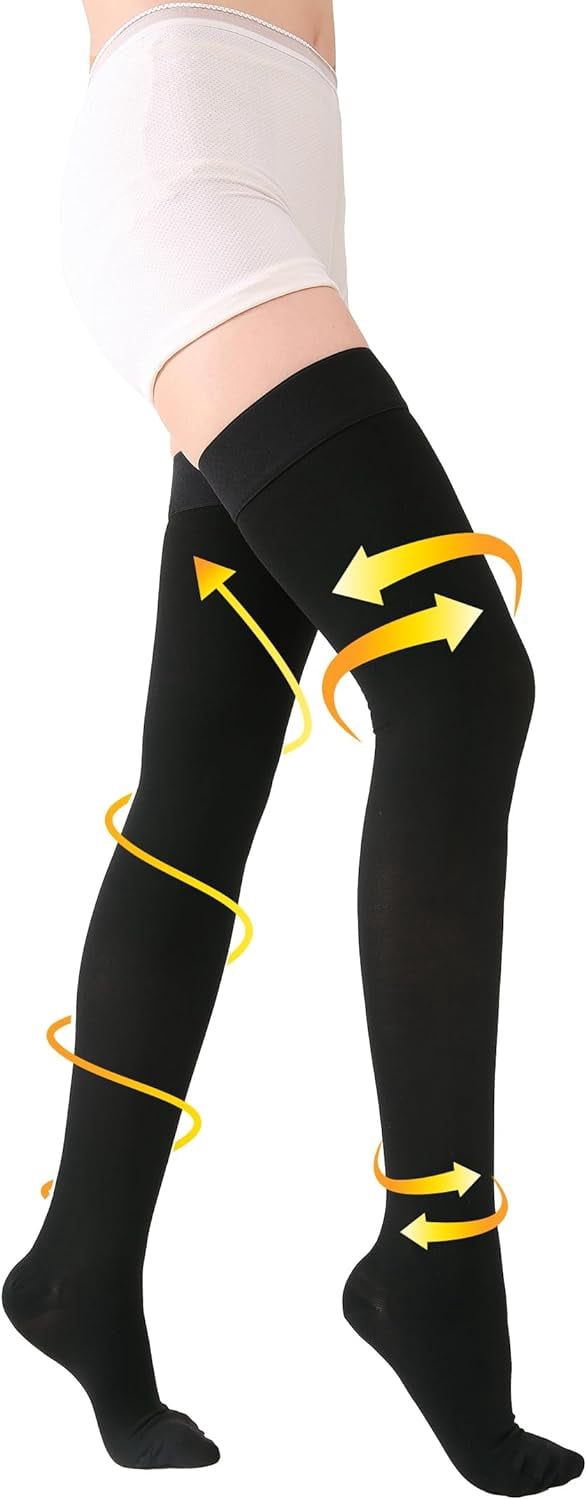 medical thigh high compression stockings for women & men, closed toe ...