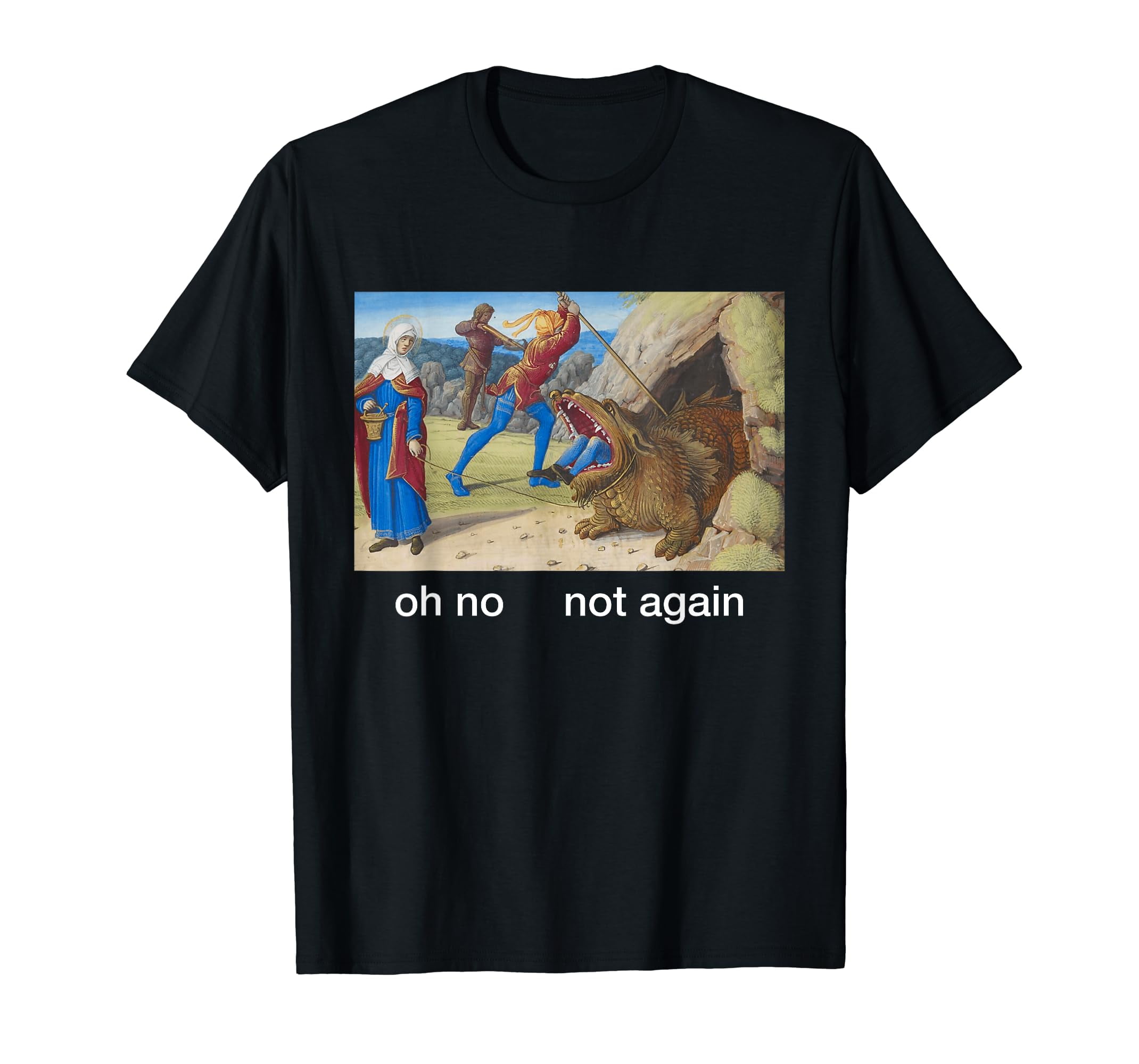 medieval classic art meme goth joke ironic funny graphic Men Casual T ...