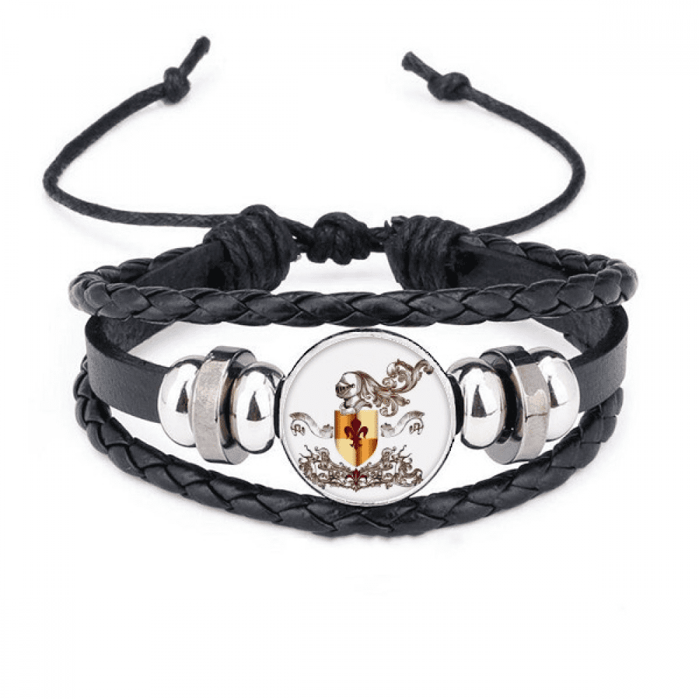 medieval knights of eu armor emblem bracelet braided leather woven ...