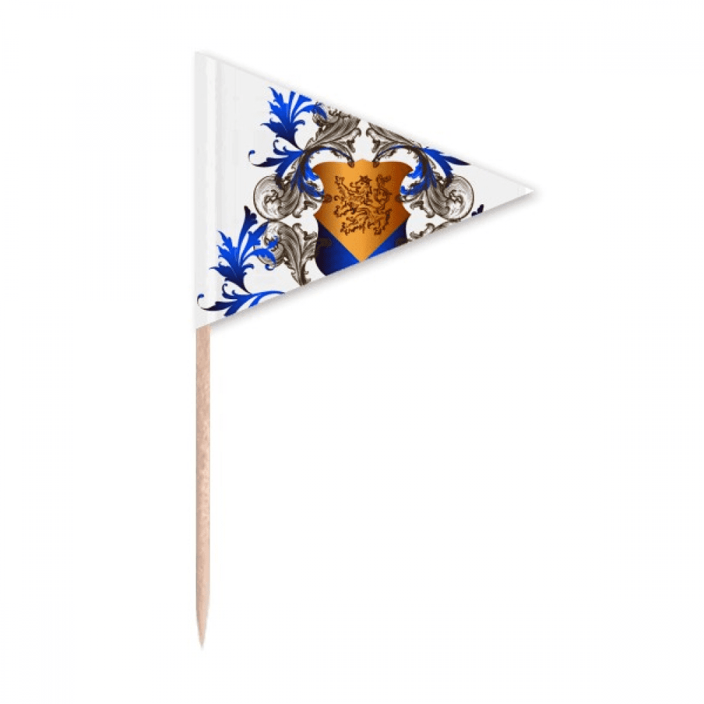 medieval knights of eu crown emblem shield Toothpick Triangle Cupcake ...