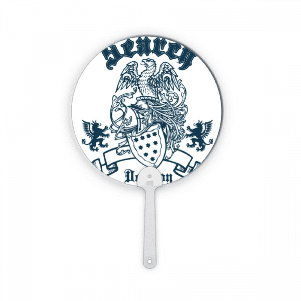 medieval knights of eu destroy eagle emblem Plastic Round Handheld Fan ...
