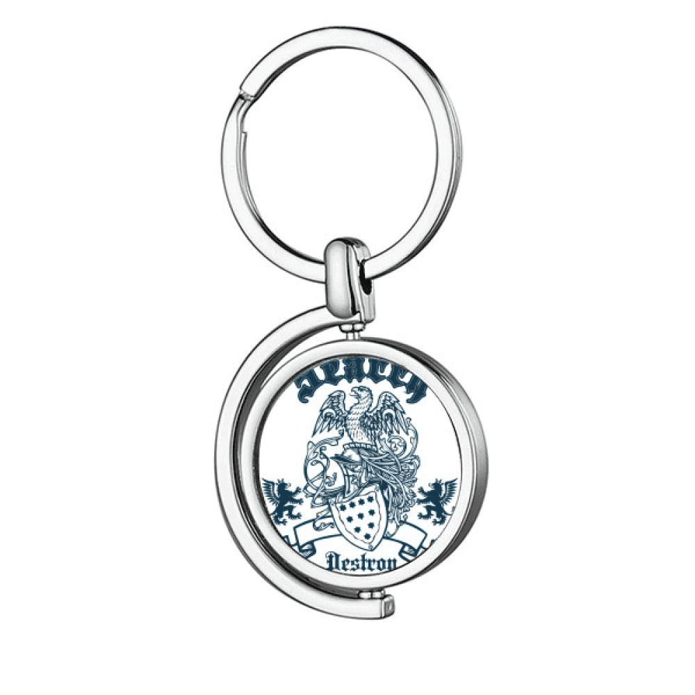 medieval knights of eu destroy eagle emblem Rotating Keychain Metal ...