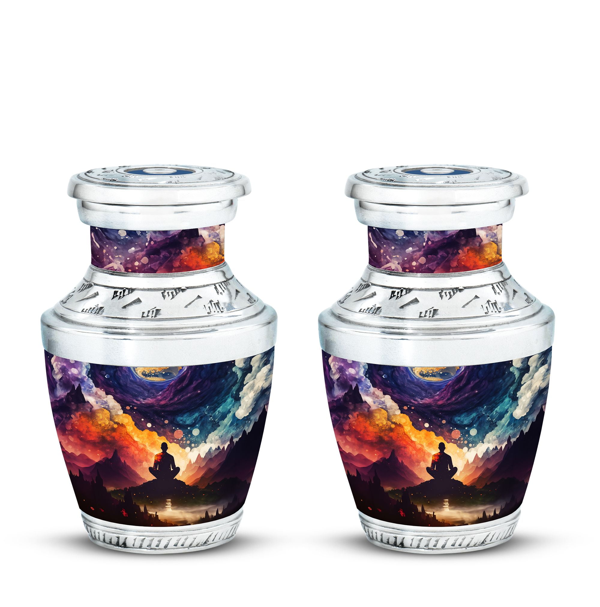 meditation-yoga Modern Compact Urn for Timeless Tribute - Mini Ashes ...