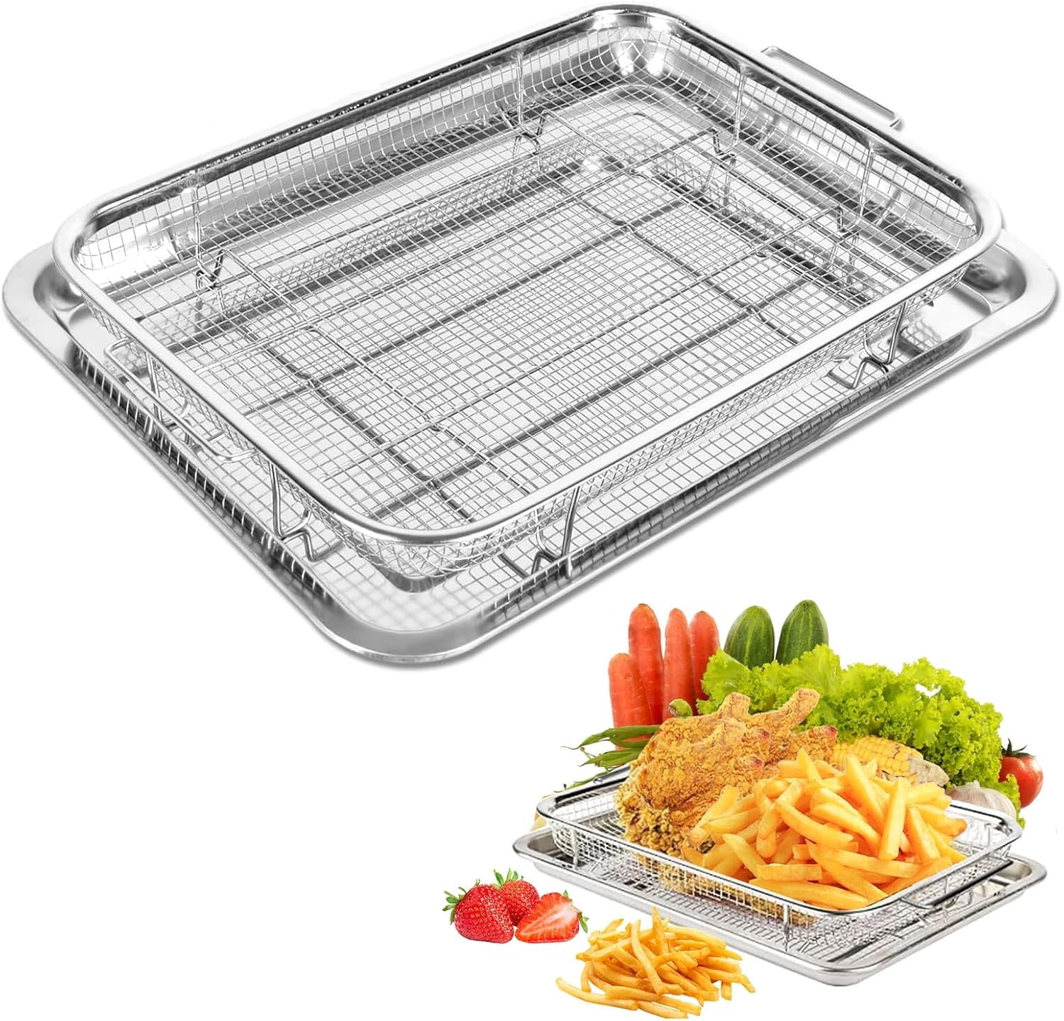 medium size Grill Basket, Vegetable Barbecue Basket Matching a Tray ...