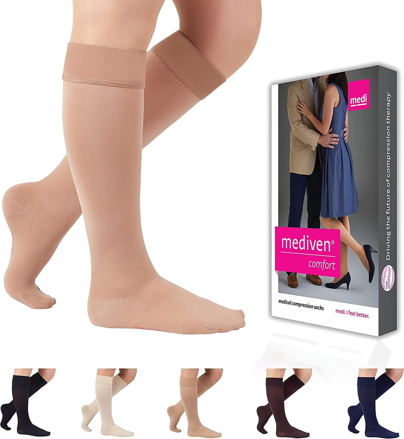 mediven comfort for Men & Women, 20-30 mmHg Calf High Closed Toe ...