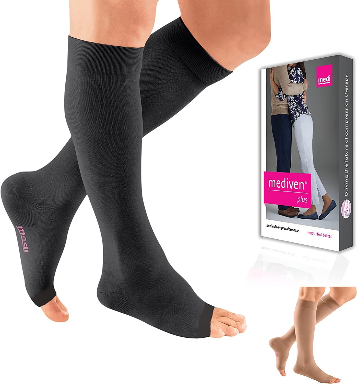 mediven plus for Men & Women, 30-40 mmHg Calf High Open Toe Compression ...