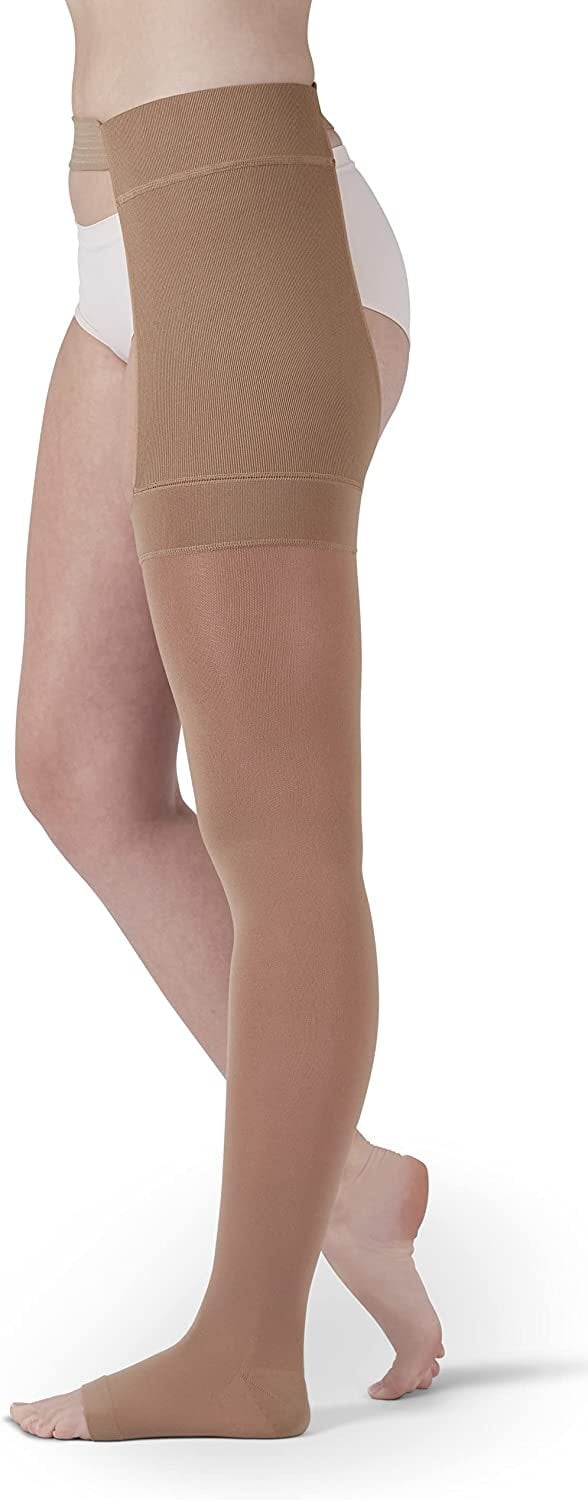 mediven plus for men & women, 30-40 mmHg, Thigh High w/ Attachment, Right, Open Toe, Beige, IV ...
