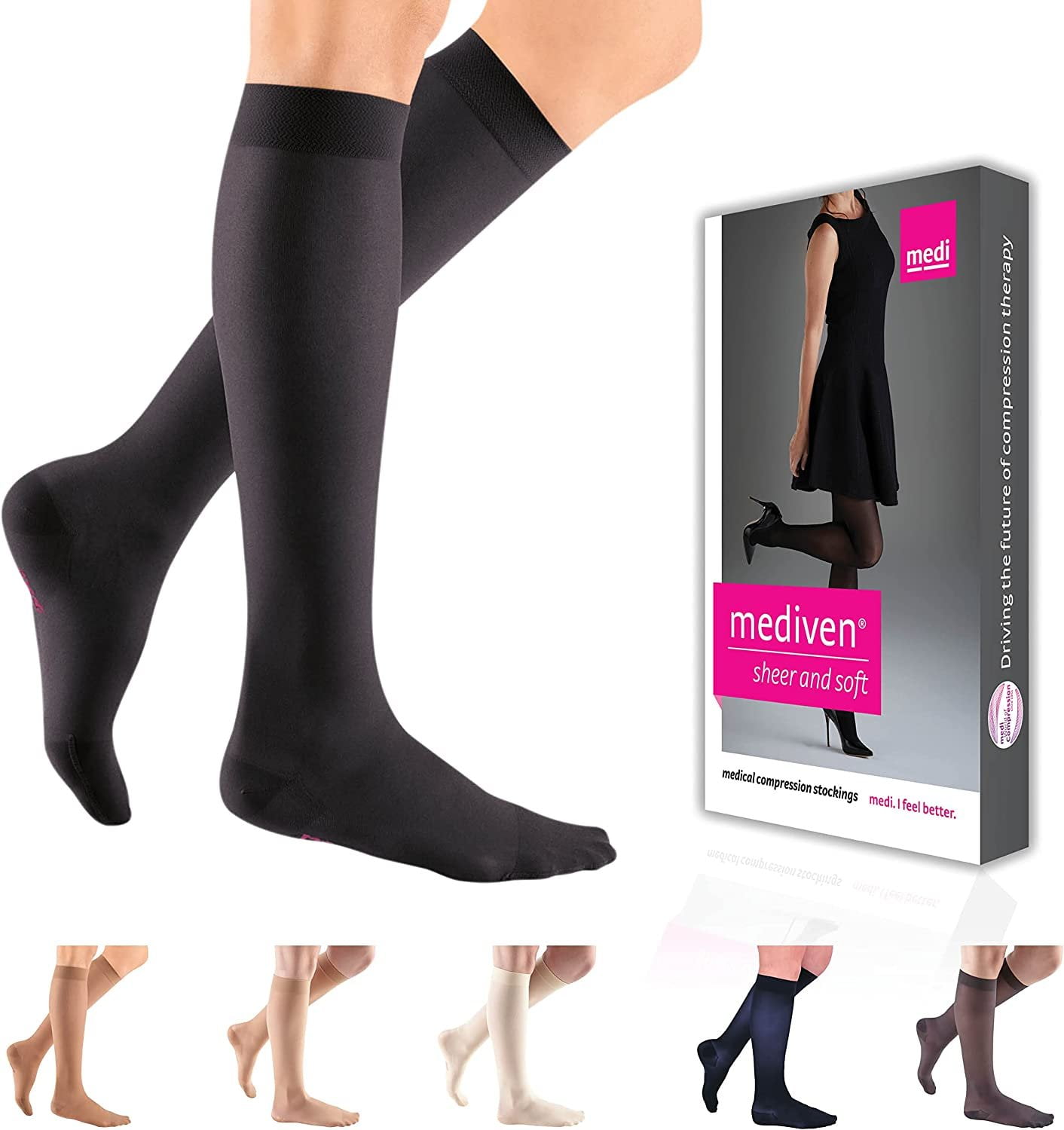mediven sheer & soft for Women, 15-20 mmHg Calf High Closed Toe ...
