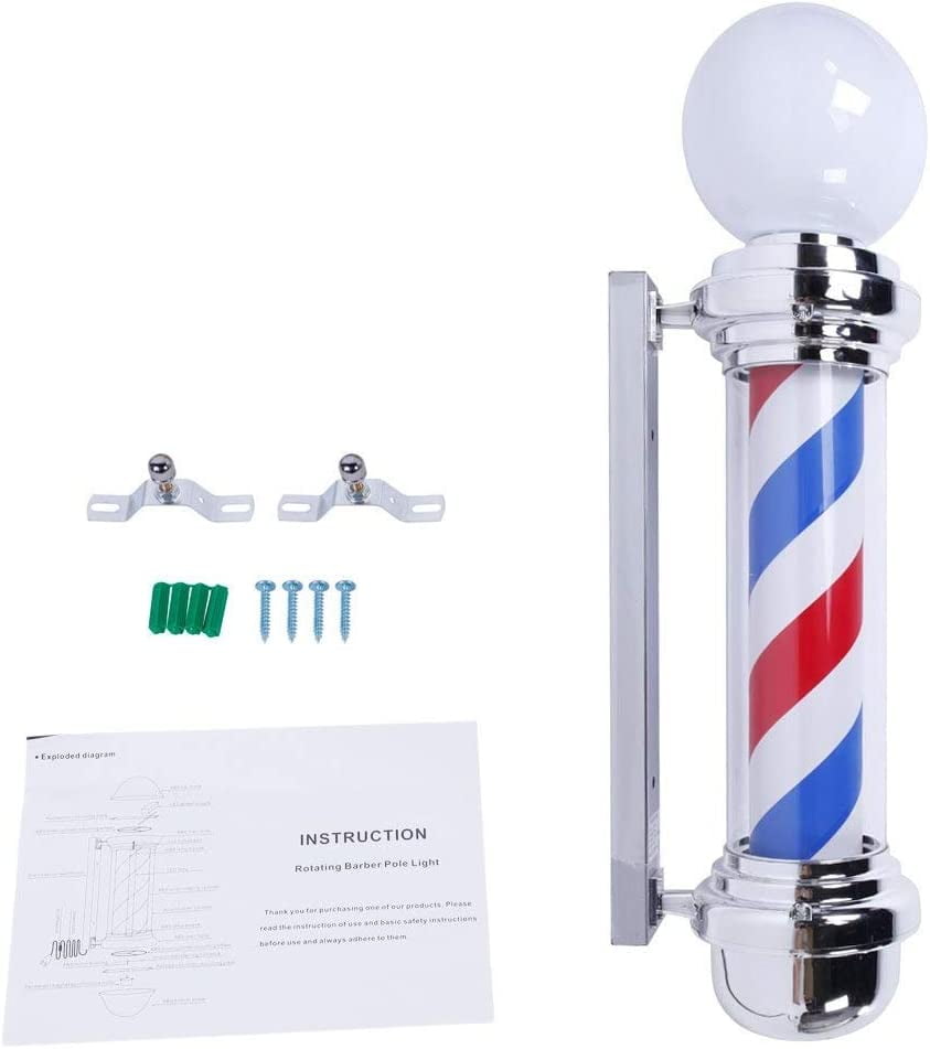 mefeir 32'' LED Barber Pole Light Classic Style,Hair Salon Barber Shop ...