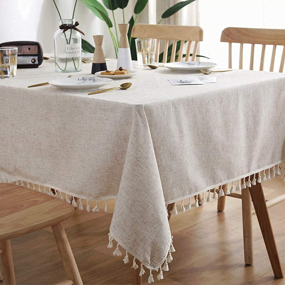 meioro Tablecloth Rectangle Linen Fabric Table Clothes 55x118 Inch ...