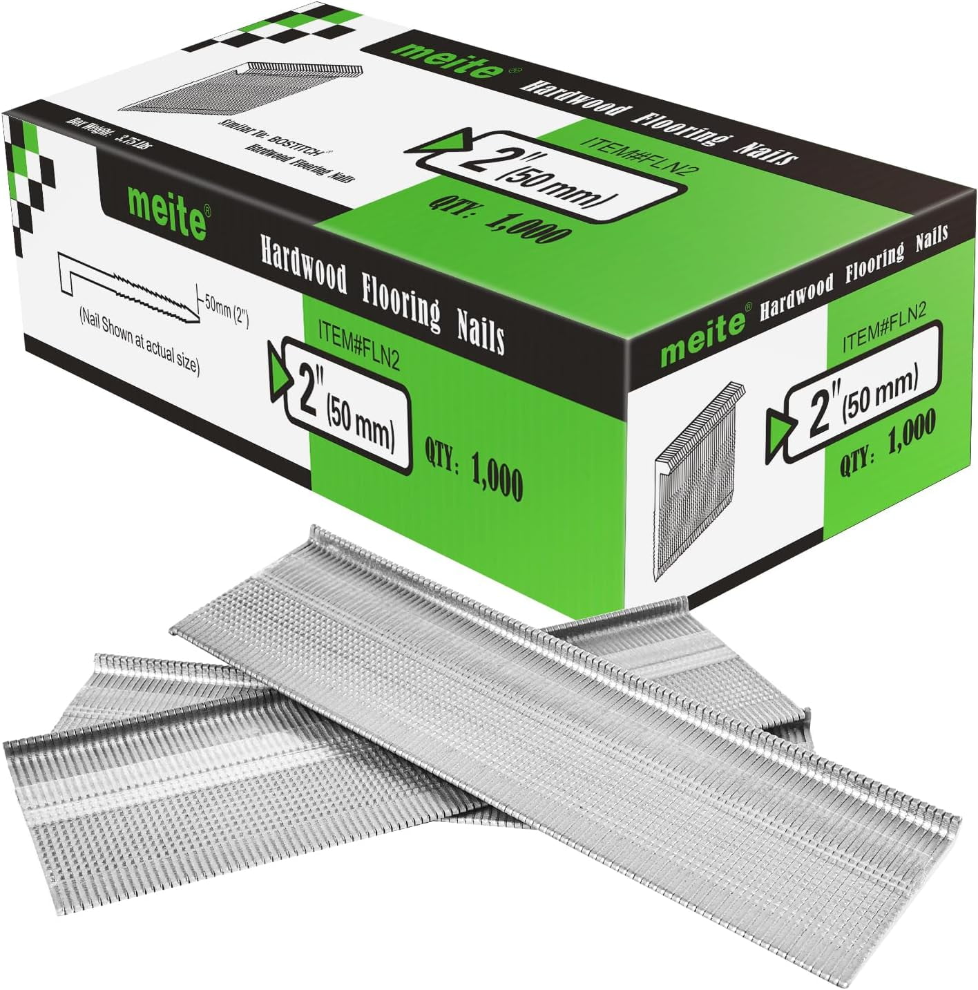 meite 16 Gauge 2-inch L Head Hardwood Nails L Cleat Flooring Nails ...