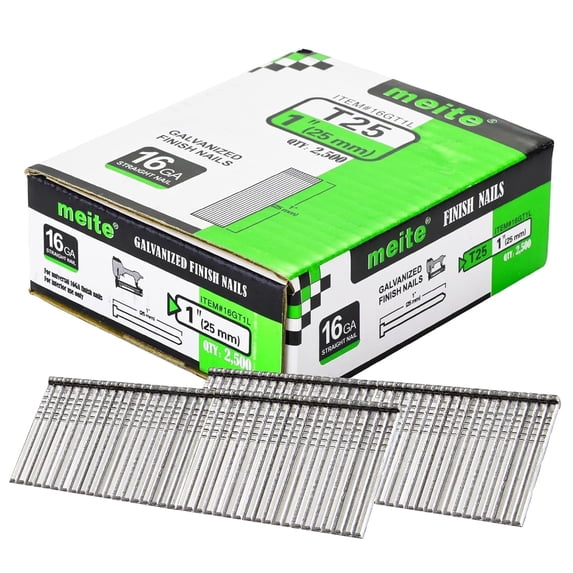 MEITE, Finish Nails, 16 Gauge, 1 Inch, Galvanized Small Straight Nails ...