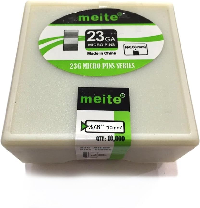 meite 23 Gauge Pin Nails, 3/8-Inch Micro Headless Pins for Pin Nailer ...