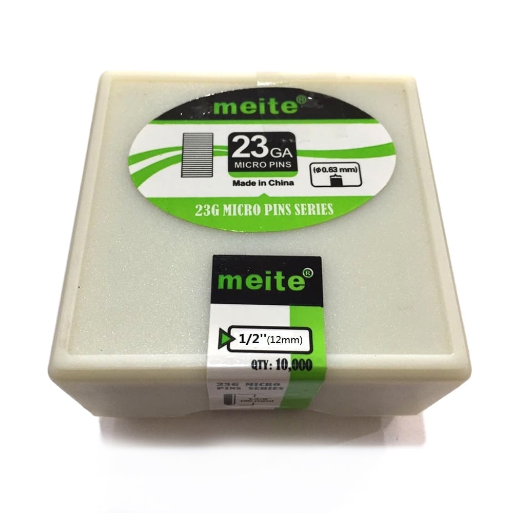 meite 23GP12L 23 Gauge 1/2-inch Headless Pin Nails (10,000 Pcs/Box ...