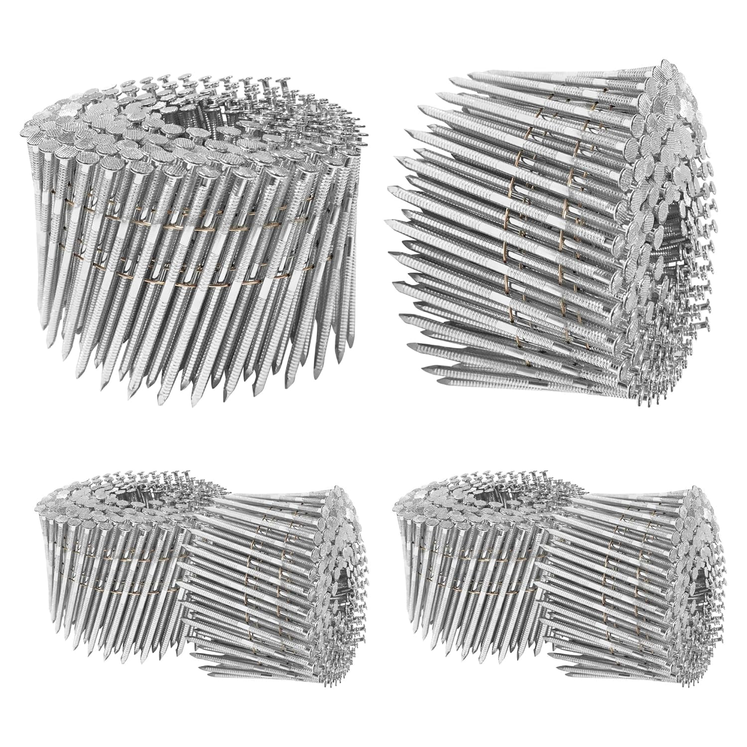 MEITE 4,500 Counts 3-Inch Electro-Galvanized Coil Siding Nails, Ring ...