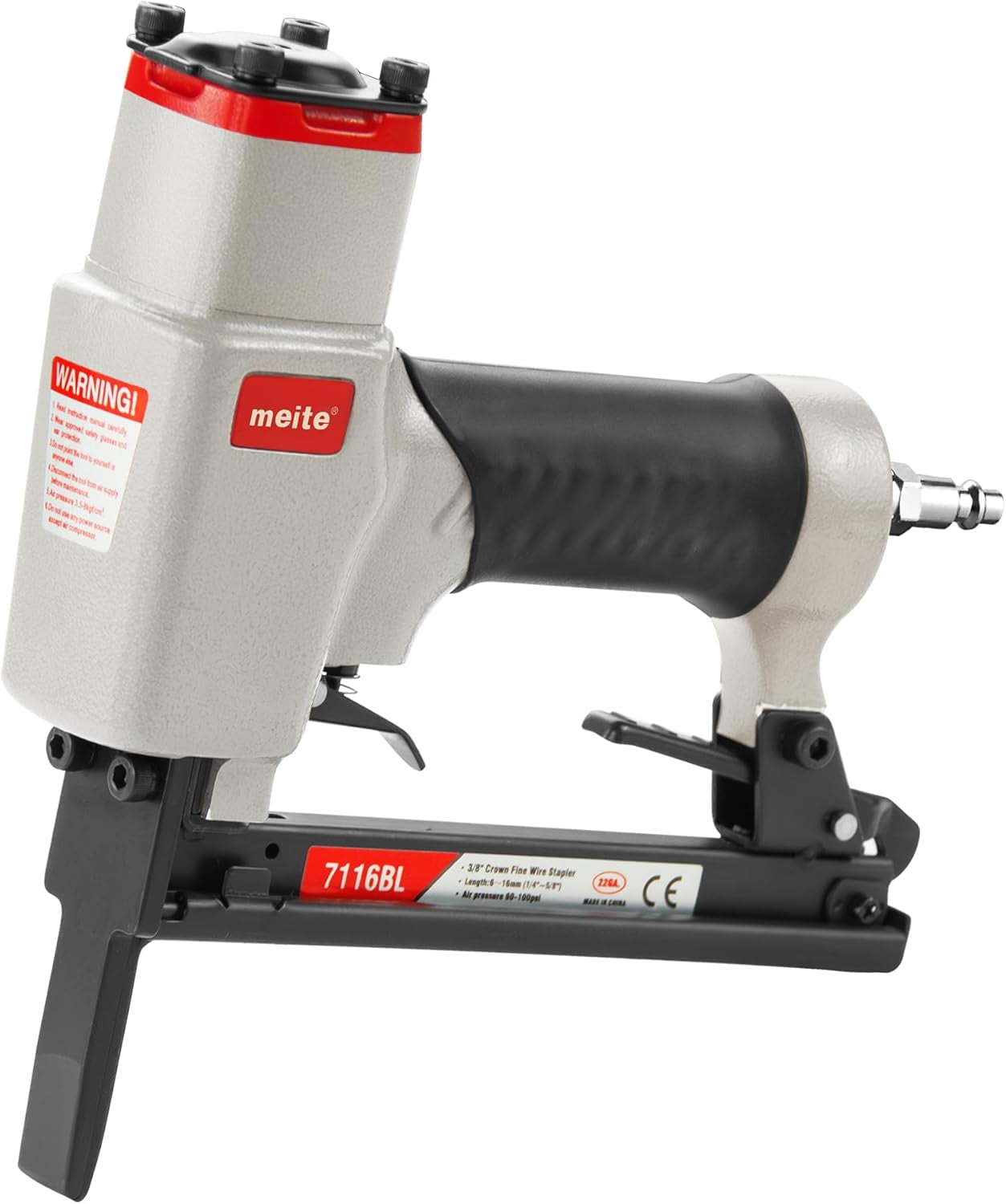 MEITE 7116BL Pneumatic Staple Gun with Long Nose 22 Gauge (71 Series) 3 ...