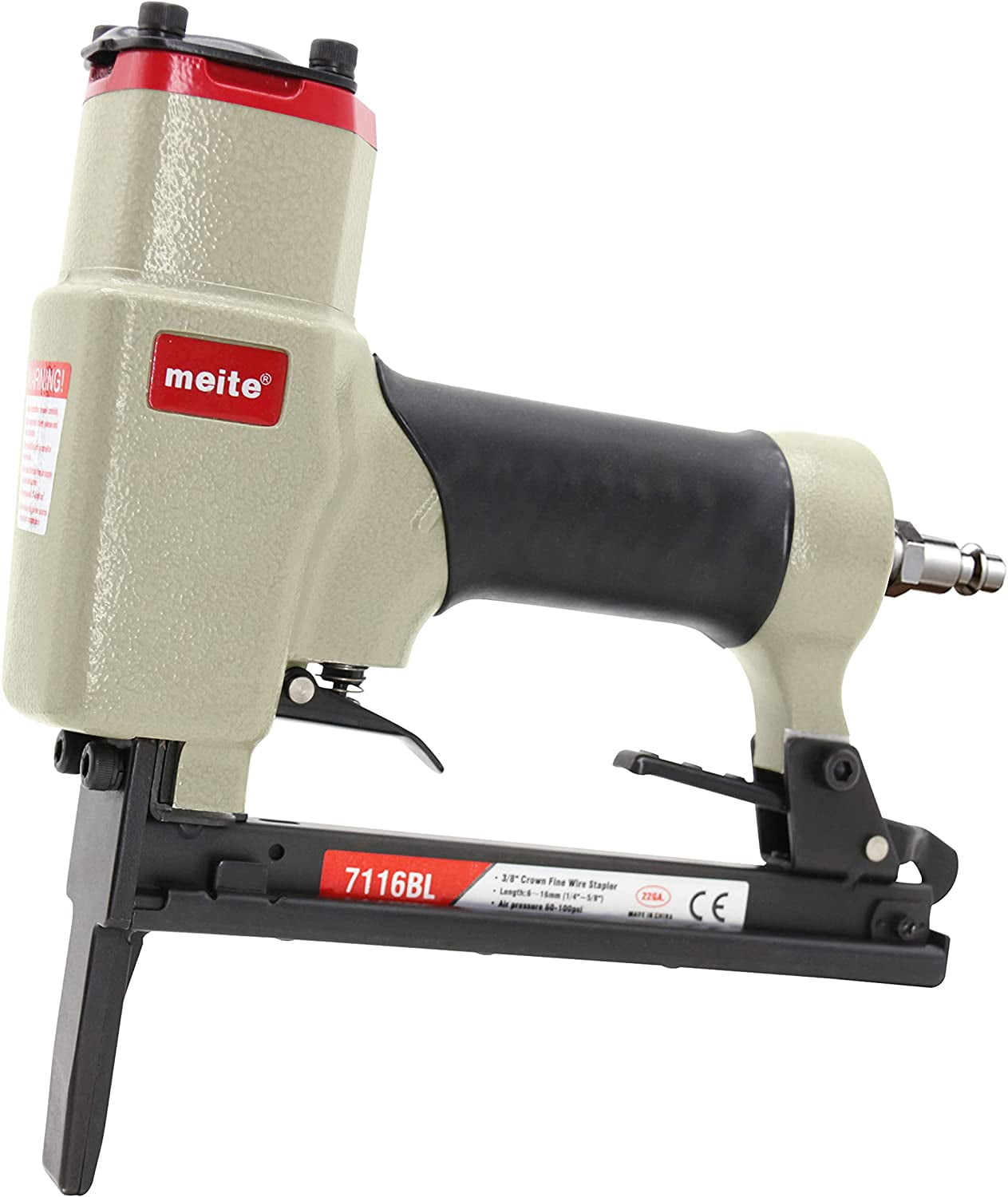 meite 7116BL Pneumatic Upholstery Stapler Air Staple Gun with Long Nose ...