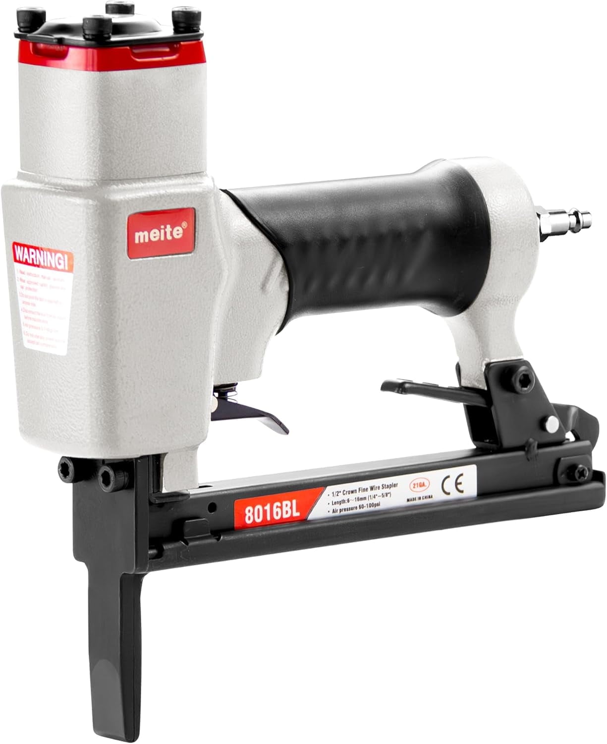 MEITE 8016BL Pneumatic Staple Gun with Long Nose, 21 Gauge (80 Series ...